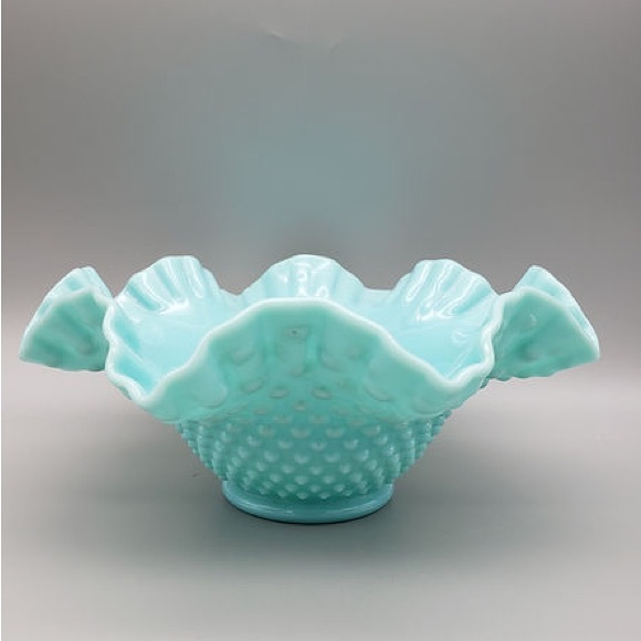 Fenton Blue Milk Glass Bowl